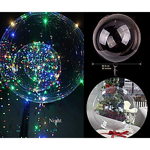 Led Balloons,helium tank for balloon at home,Clear balloon Light Up Bobo Balloons (warm white (10 set+15balloons))（Not Includ Battery）