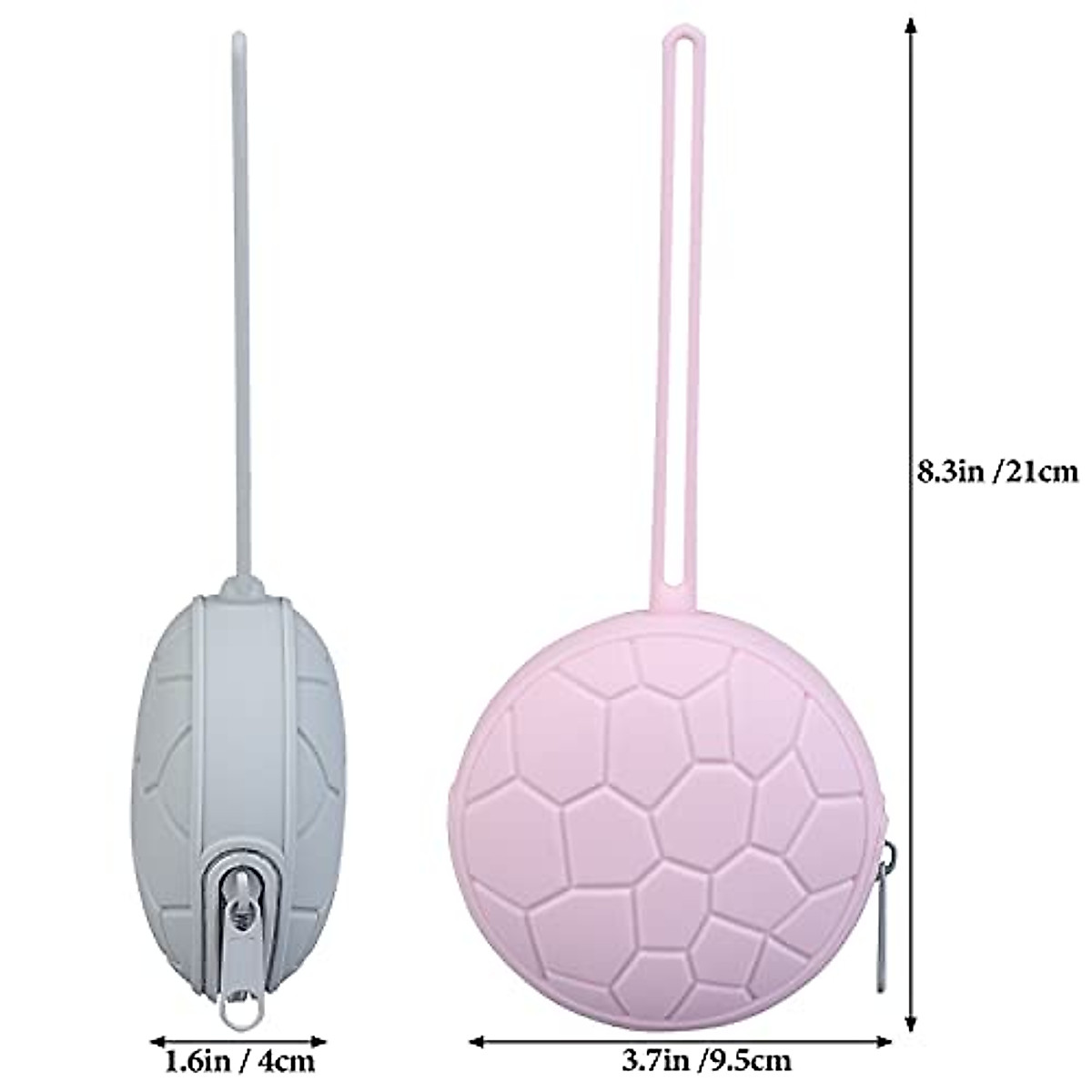 Uoeo 2 Pcs Pacifier Holder Case, Silicone Pacifier Bag Pacifier Storage Case Pacifier Bag Pouch Protective Pacifier Dustproof Storage Container for Home and Travel