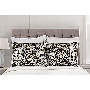Luxury Satin Pillowcase with Zipper, King (1-Pack) Size, Jaguar Print (Silky Satin Pillow Case for Hair)