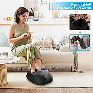 COMFIER Foot Massager Machine with Heat, Shiatsu, Keading Rolling Compression Feet Massager for Plantar Fasciitis, Neuropathy, Gifts for Women,Men Fits up to Men Size 13, Foot Warmer Massager,