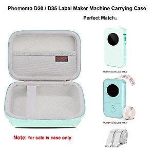 Elonbo Label Maker Carrying Case for Phomemo D30 Label Printer, Portable Bluetooth Wireless Mini Smartphone Label Maker Machine Storage Holder, Mesh Pocket Fits D30 Labels Tape, Green (CASE ONLY)
