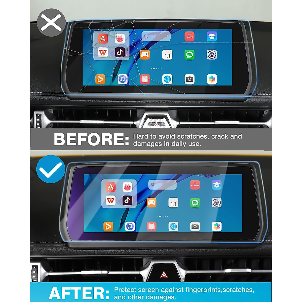 Daeiclru Screen Protector Fit for Toyota Supra GR A90 A91 MK5 2019-2022, Navigation Display Protective Film, HD Clear Tempered Glass Anti-Scratch Protective Film Supra Accessories