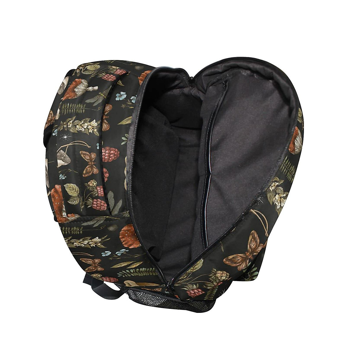 Wamika Mushroom Butterfly Kids Backpack Dragonfly Leaves School Backpacks Boys Girls Daypack Book Bag