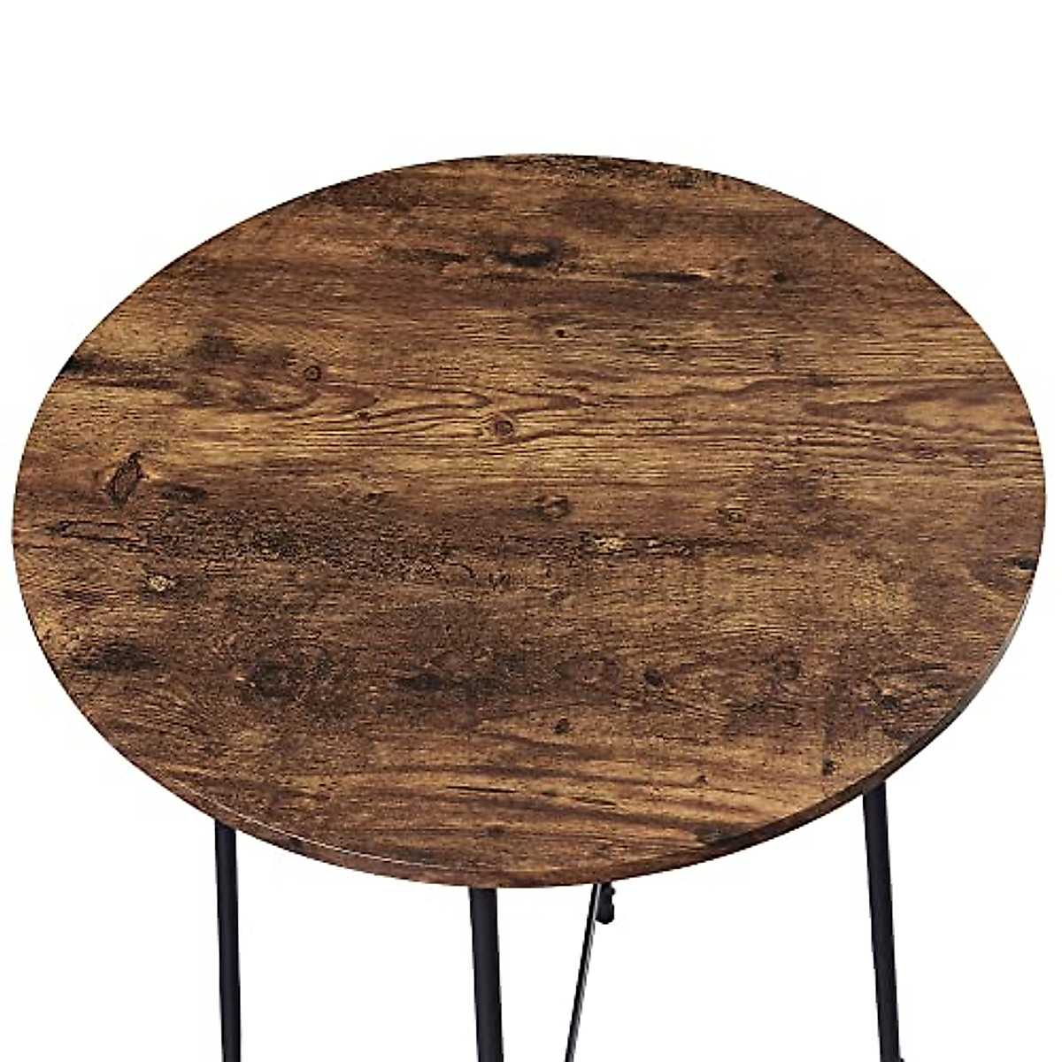 VECELO 23.6" Round Bar Table, Modern Bistro Pub Dining Room Furniture, Counter Height Wood Top for Breakfast Dinner Nap Conference, Easy Assembly, Rustic Brown