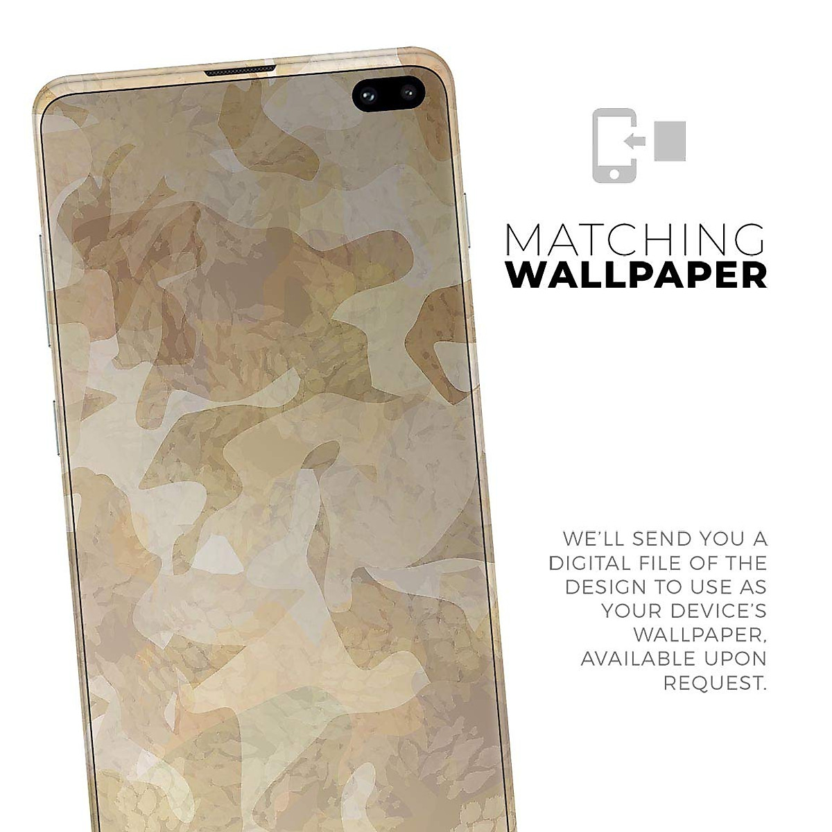DesignSkinz Desert Camouflage V1 Protective Vinyl Decal Wrap Skin Cover Compatible with The Samsung Galaxy S20 (Screen Trim & Back Glass Skin)