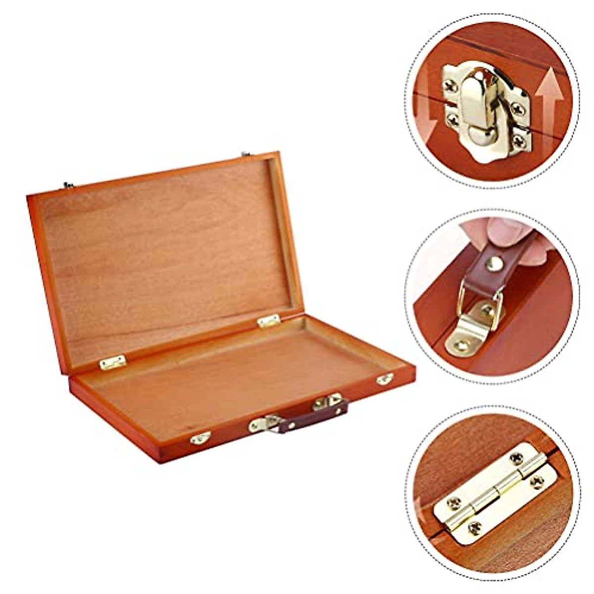 Wakauto Artist Storage Box Wood Artist Tool Brush Storage Box Holder Case Organizer for Pastels Pencils Pens Markers Brushes Jewelry Makeup DIY Crafts