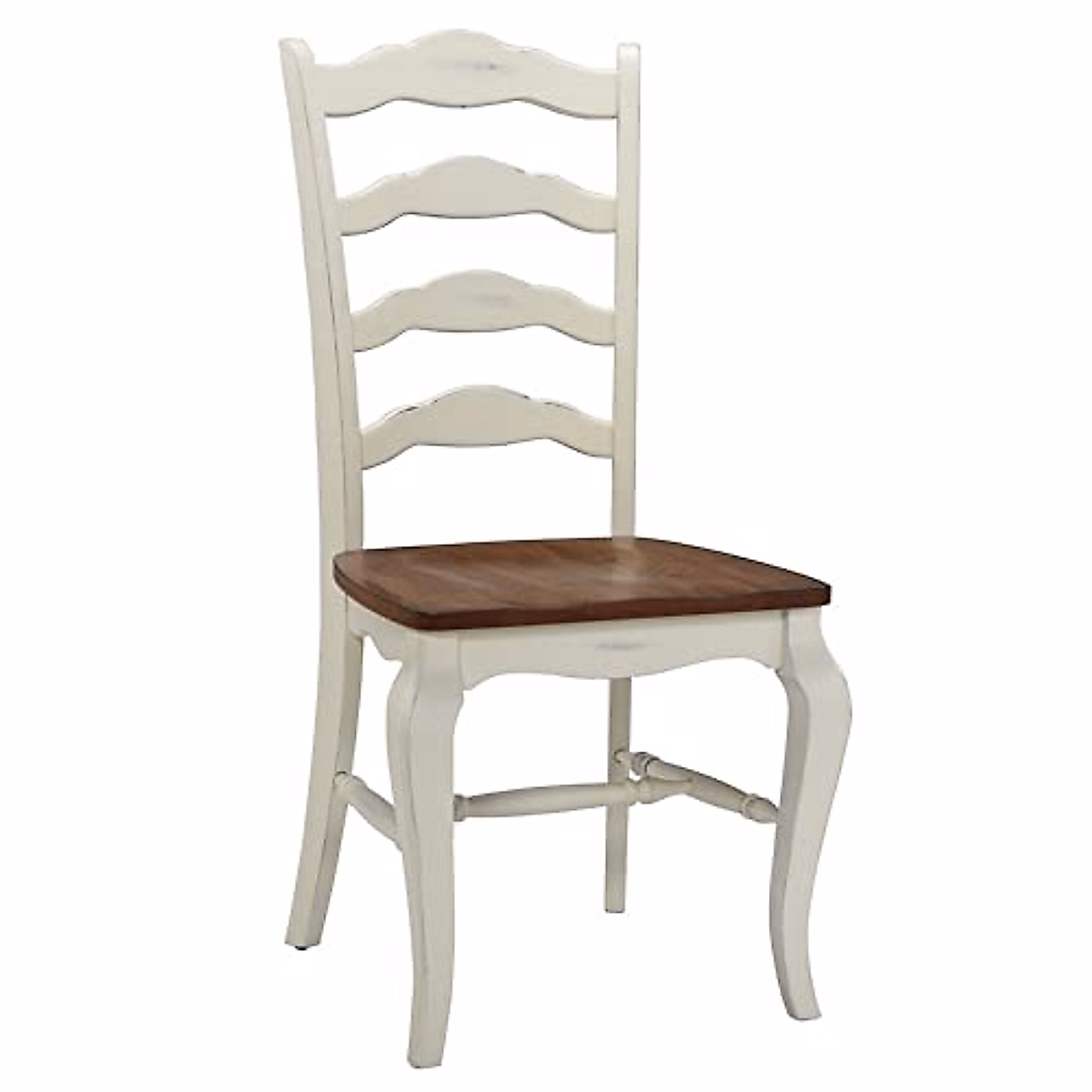 Home Styles French Countryside Oak/White Pair of Chairs with Distressed Oak and Rubbed White Finish 16.5D x 17.75W x 18H in