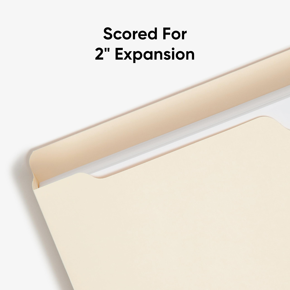 Smead File Jacket, Reinforced Straight-Cut Tab, 2" Expansion, Legal Size, Manila, 50 per Box (76560)