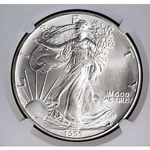 1995 American Silver Eagle 1 Troy Ounce .999 Fine Silver Dollar $1 MS-69 NGC