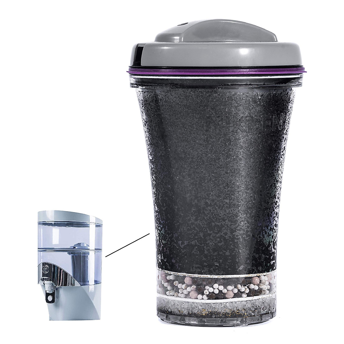 Nikken Waterfall 1 Filter Cartridge 13845 - Replacement for Gravity Water Filter Purifier System 1384 - PiMag Water System Components - Helps Body Recover from Acidity - Up to 45 liters of Water a Day