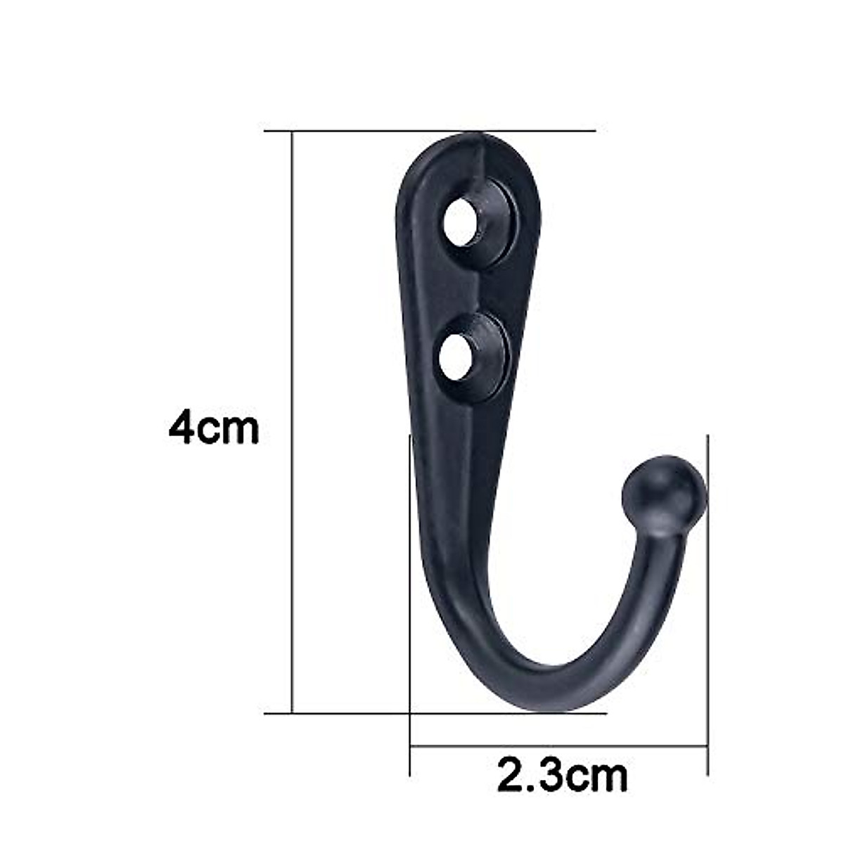 Bligo 16 Pack Black Coat Hooks - 8 Double Hooks and 8 Single Hooks for Hanging Towel Hat Bag, Heavy Duty Wall Mounted Coat Hanger with Screws for Bathroom Kitchen