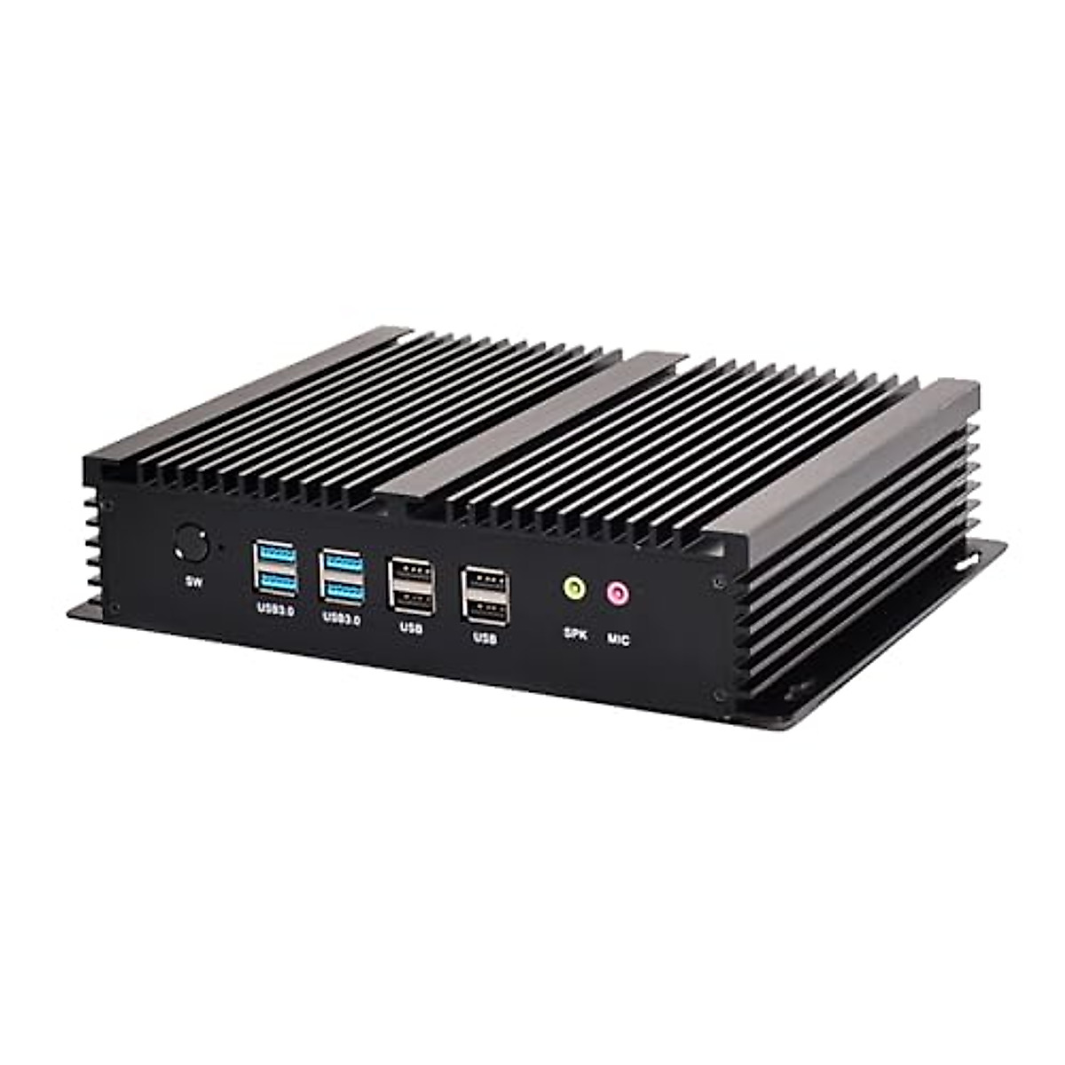 HUNSN Fanless Industrial PC, Mini Computer, Core I7 4500U 4510U 4578U, Windows 11 / Linux Ubuntu, IM04, 2 x HDMI, 2 x LAN, 6 x COM, 4 x USB3.0, 4 x USB2.0, 8G RAM, 512G SSD, 1TB HDD