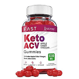 Justified Laboratories Fast Keto ACV Gummies 1000MG with Pomegranate Juice Beet Root B12 60 Gummys