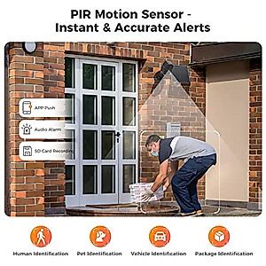 LongPlus Security Cameras Wireless Outdoor, 2 Pack Solar Camera Security Outdoor, 1080P Color Night Vision, Wireless Home Security Cameras with Solar Panel, Spotlight/Alarm, AI Detection, 2-Way Talk