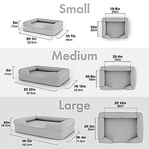 Omlet Memory Foam Bolster Dog Bed | Easy to Clean, Removable and Machine Washable Cover | Orthopaedic | Stylish Geometric Weave Fabric (Large, Christmas Cherry Red)