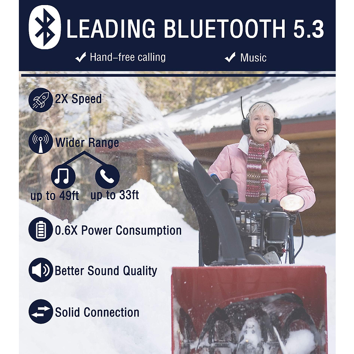 PROHEAR 033 Upgraded Bluetooth 5.3 Hearing Protection Headphones with FM/AM Radio - 25dB NRR Safety Earmuffs, Rechargeable, 48H Playtime for Mowing, Workshops, and Snowblowing - Black