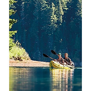 INTEX 68307EP Explorer K2 Inflatable Kayak Set: Includes Deluxe 86in Aluminum Oars and High-Output Pump – SuperStrong PVC – Adjustable Seats with Backrest – 2-Person – 400lb Weight Capacity