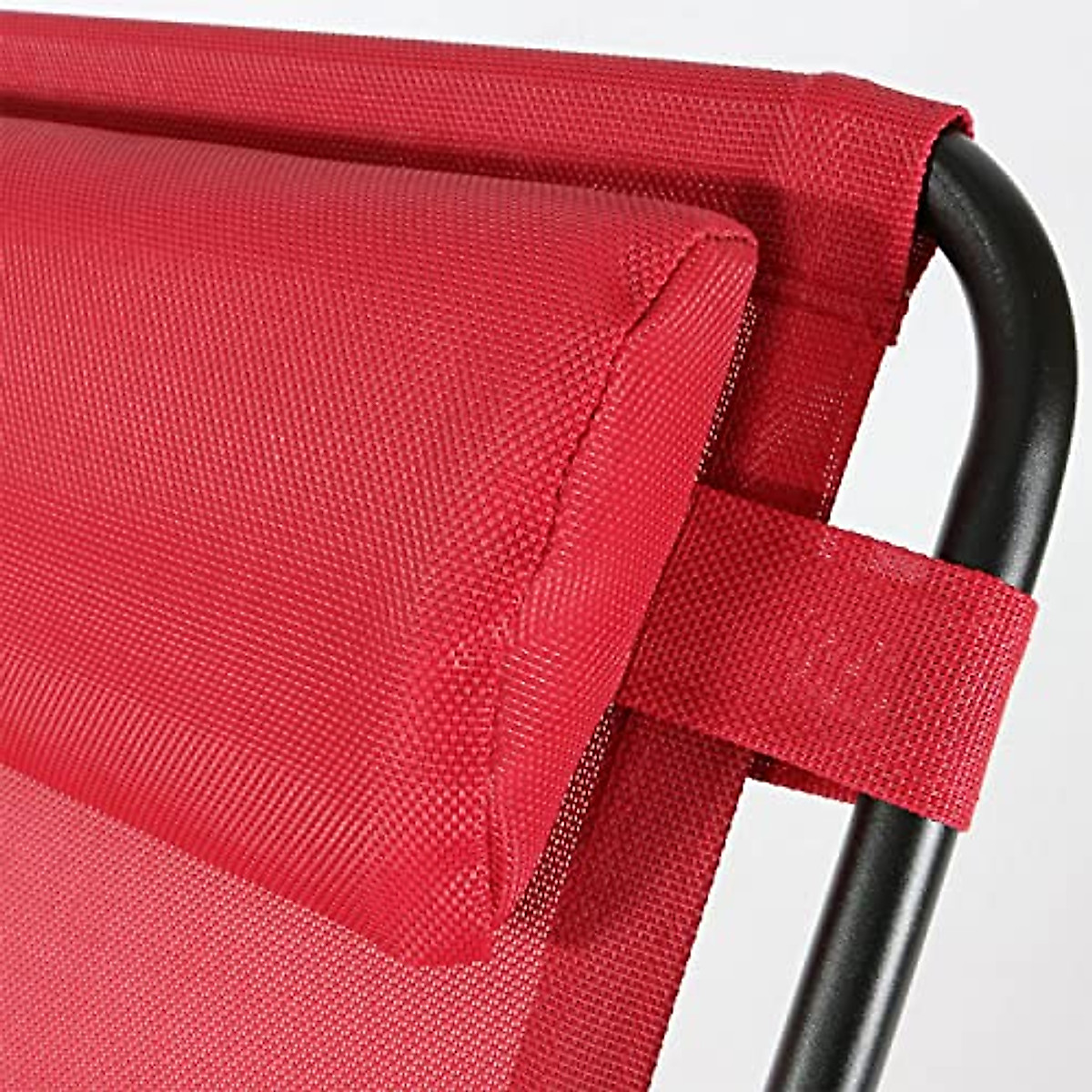 Sunnydaze Outdoor Zero Gravity Lounge Chairs with Pillow and Cup Holder Folding Patio Lawn Recliner Set of 2 Red