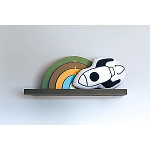 Casa Ollie Velvet Rocket Shaped Pillow - Space Decor for Boys Room - Spaceship - Rocket Ship Nursery Decor - Cute Pillows - Fun Throw Pillows - Fun Pillows - Space Ship - Space Pillow