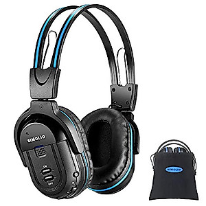SIMOLIO Vehicle Headphones for Car DVD, Foldable Car Headphones for Rear Entertainment System, Durable IR Headphones for Kids, Wireless Infrared Headphones with 3.5mm AUX Cable and Share Port