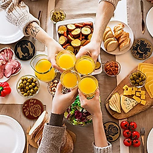 Mango Steam Set of Six Cat Cork Coasters with Decorative Cork Holder, Black