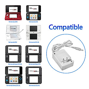 3DS Charger, Home Travel Power Supply AC Adapter Replacement Compatible with Nintendo 3DS/ 3DS XL/New 3DS/ New 3DS XL/ 2DS/ 2DS XL/New 2DS/ New 2DS XL/DSi/DSi XL