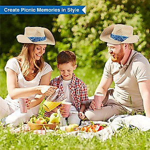 Fun Express Cowboy Hat For Men & Women - Set of 12 Hand Washable Cowboy Hats with Blue Bandana - Perfect for Western-Themed Events And For Parties of Any Size - Premium Quality, Comfortable & Durable