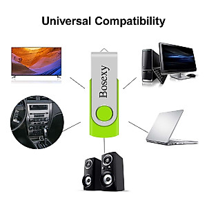 USB Flash Drives 32GB Bosexy Thumb Drive Swivel Bulk Memory Stick Pendrive with Led Indicator Mix Color, Black/Blue/Red/Green/Purple (5PCS, 32G Each)