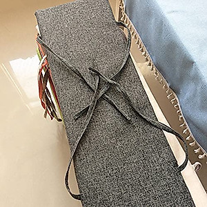 WanJing Porch Swing Seating Pad with Ties,Patio Rectangle Bench Cushion Garden Swing Loveseat Pad,Indoor Porch Fresco Replacement Mattress,Washable Dining Seat Pad, Light Grey, 48x14 inch