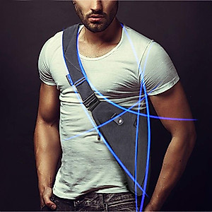 NIID FINO Sling Shoulder Crossbody Bag Classic Chest Bag Slim Backpack Multipurpose Daypack Cycling Walking Hiking Trip Fits Up to 7.9 inch iPad Mini (Gray Right Hand), 7.9".