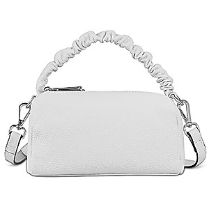 FUKUYIN Genuine Leather Purses and Handbags for Women - Crossbody Shoulder Bag Top Handle Hobo Tote Handbag (White)