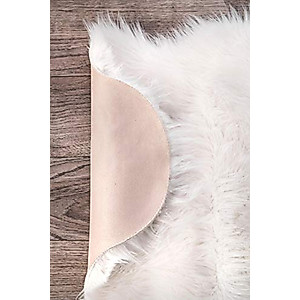 NuLOOM Deonna Faux Sheepskin Shag Area Rug, 5' 3" x 6', White