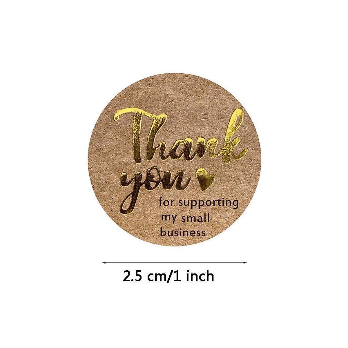 Vxkbiixxcs-o Stickers, 500 Pieces/roll Thank You for Supporting My Small Business Kraft Stickers Gold Foil