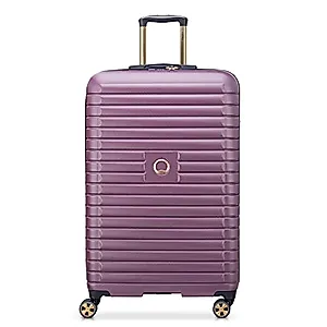 DELSEY Paris Cruise 3.0 Hardside Expandable Luggage with Spinner Wheels, Plum, Checked-Large 28 Inch