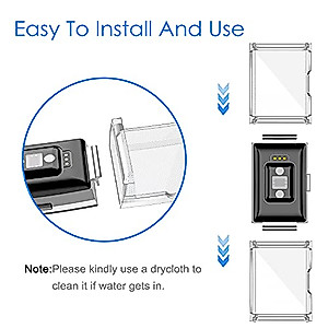 [3 Pack] Fintie Case Compatible with Fitbit Charge 2, Full-Around Screen Protector TPU Case Cover Bumper Shell Compatible with Fitbit Charge 2, Clear x 3