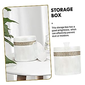 Cabilock Resin Swab Box Storage Boxes with Lids Toothpick Dispenser for Home Candy Jars with Lids Snack Jars Resin Swab Container Swabs Pad Can Cotton Swab Holder Cotton Pad Container 3pcs