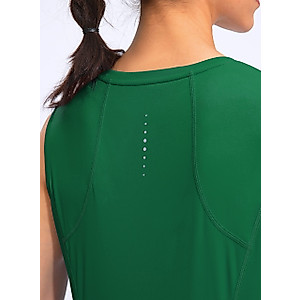 YYV Women's Workout Tank Tops Lightweight Sleeveless Shirts for Women Loose Fit Tops for Athletic Running Tennis Yoga (Green Large)