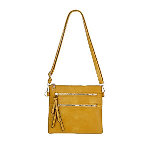 DELUXITY Designer Fashion Crossbody for Women (Mustard)