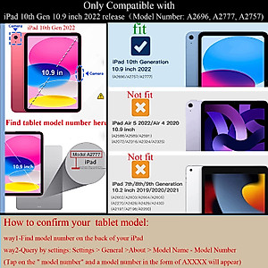 UUcovers for iPad 10th Generation 10.9 inch Case 2022 with Stand/Pencil Holder/Pocket/Magnetic Smart Embossed Flower PU Leather Folio Cover,Auto Wake/Sleep & Multiple Angles,Cherry Blossom Purple Cat