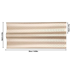 Zerodis Bread Baking Pan, 2 Slots Bread Baking Carbon Steel Baguettes Baking Tray Nonstick Easy to Wash Bakeware Toast Baking Bread Loaf Pan for Kitchen Cooking Baking