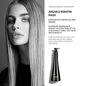 pH PURE HAIR Labs Argan & Keratin Shampoo Hair Mask & Elixir Color Protecting - Hydrating Nourishing Formula for Deep Cleansing Heat Protection Soft & Silky Hair - Sulfate Free (8.45+8.45+3.38 fl oz)