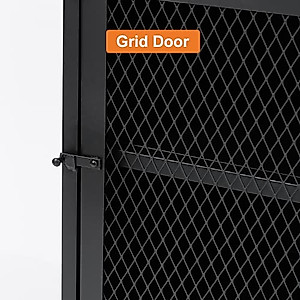 KunMai Industrial Nightstand with Door 2-Tier Bedside Table Metal Frame Nightstand Rustic Black