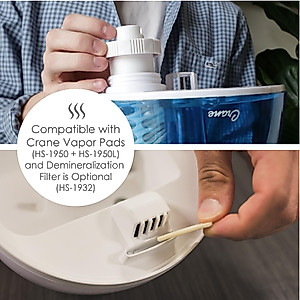 Crane Droplet Ultrasonic Small Air Humidifiers for Bedroom and Office, 0.5 Gallon Cool Mist Humidifier for Plants and Home, Humidifier Filters Optional, Blue and White