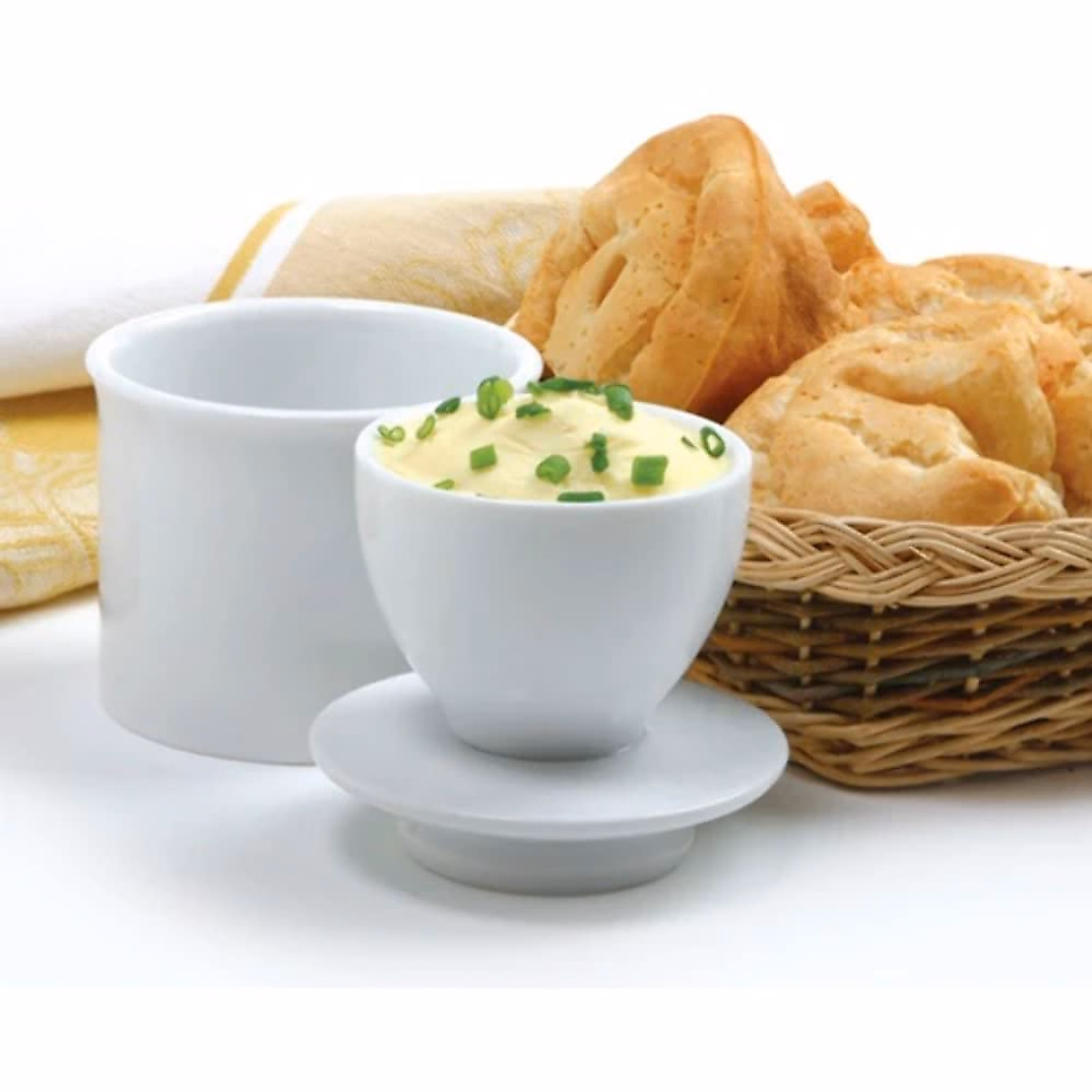 Norpro Porcelain Butter Keeper, White