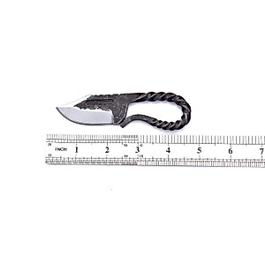 Silver Edge Knives Hand Forged Neck Knife with sheath, Celtic Pocket Knife Hand Made Vintage Forged Necklace Knife Antiquity Medieval Neck Knife fixed blade Pocket Knife