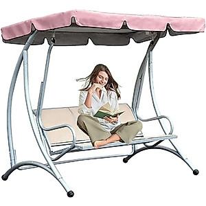 BTURYT Swing Chair Sunshade 210DReplacement Canopy Seat Chair Sunshade Waterproof Cloth Swing Garden Rocking 2or3 Seats Outdoor Seat Hammock Bench（Only Cover）