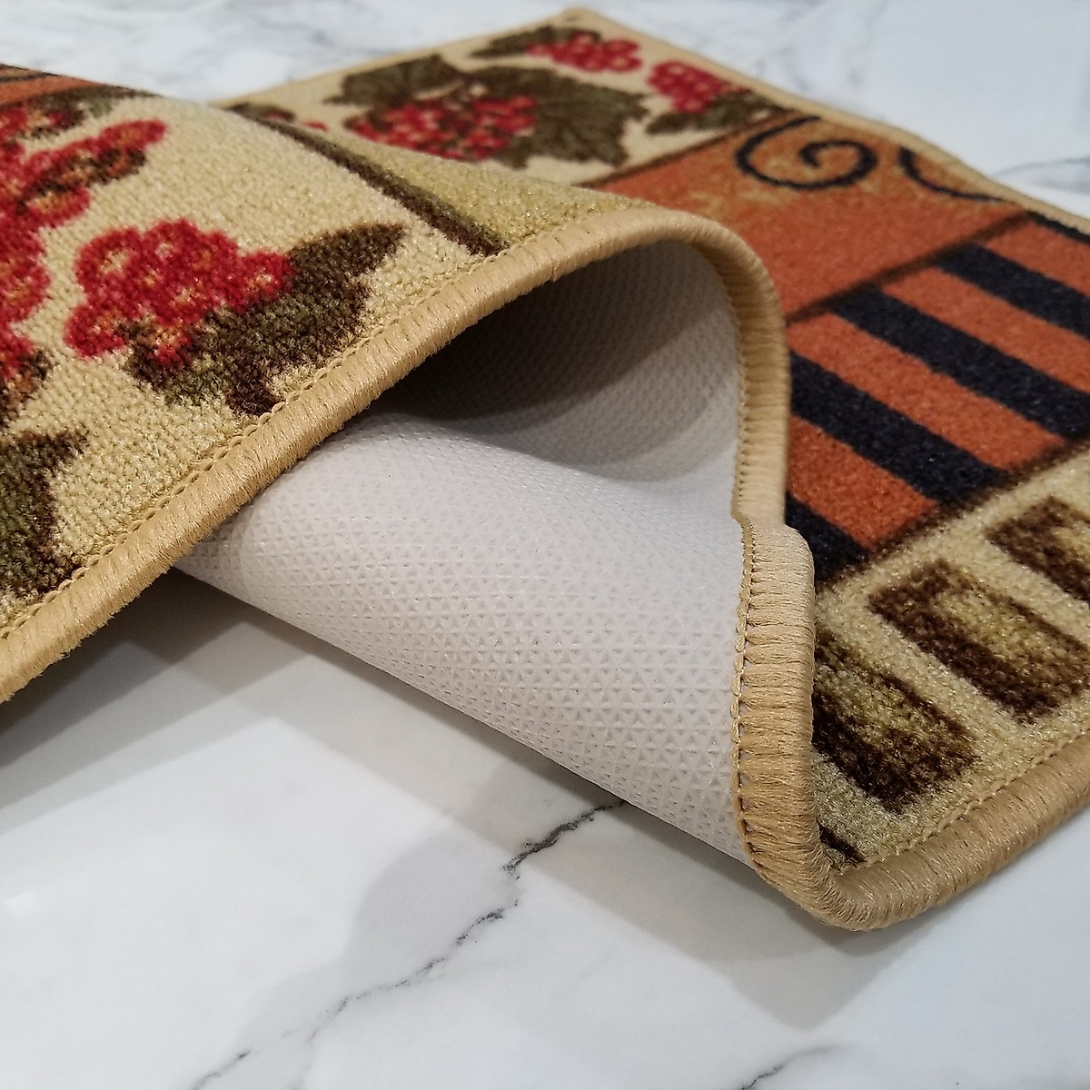 Kitchen Rugs and Mats - 18" x 31" - Non Skid, Rubber Back - Wine themed - Doormat