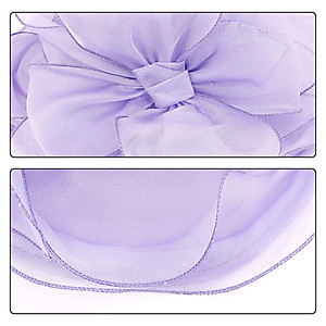 Testudineus Women Organza Bow-Knot Church Hat Fascinator Cap for Tea Party Bridal Wedding Dress Sun Hat