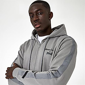 Everlast Mens x Yiannimize Zip Taped Hoodie Long Sleeve Charcoal X-Small
