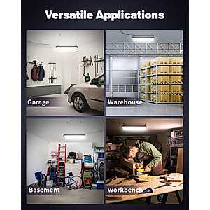 AGranTOP 2 Pack Linkable LED Shop Light - 100W 15000LM Aluminum Plug in Garage Light w/ 9.84ft Power Cord and On/Off Switch, 6500K Shop Lights for Garage, Workshop, Warehouse